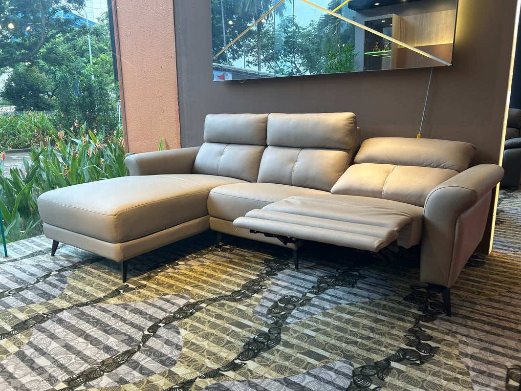 Primo L-Shape Half Leather Recliner Sofa