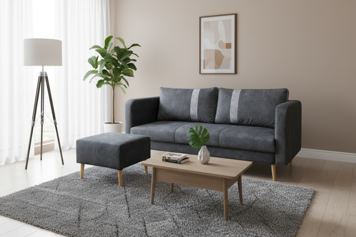 Zeno 3-Seater Fabric Sofa